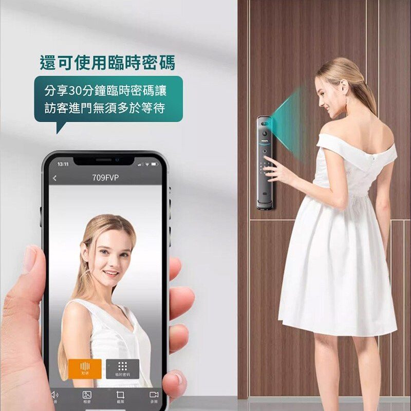 全網推薦 PHILIPS人臉貓眼電子鎖-709FVP (功能說明/實體影片) - 鎖庫智能家